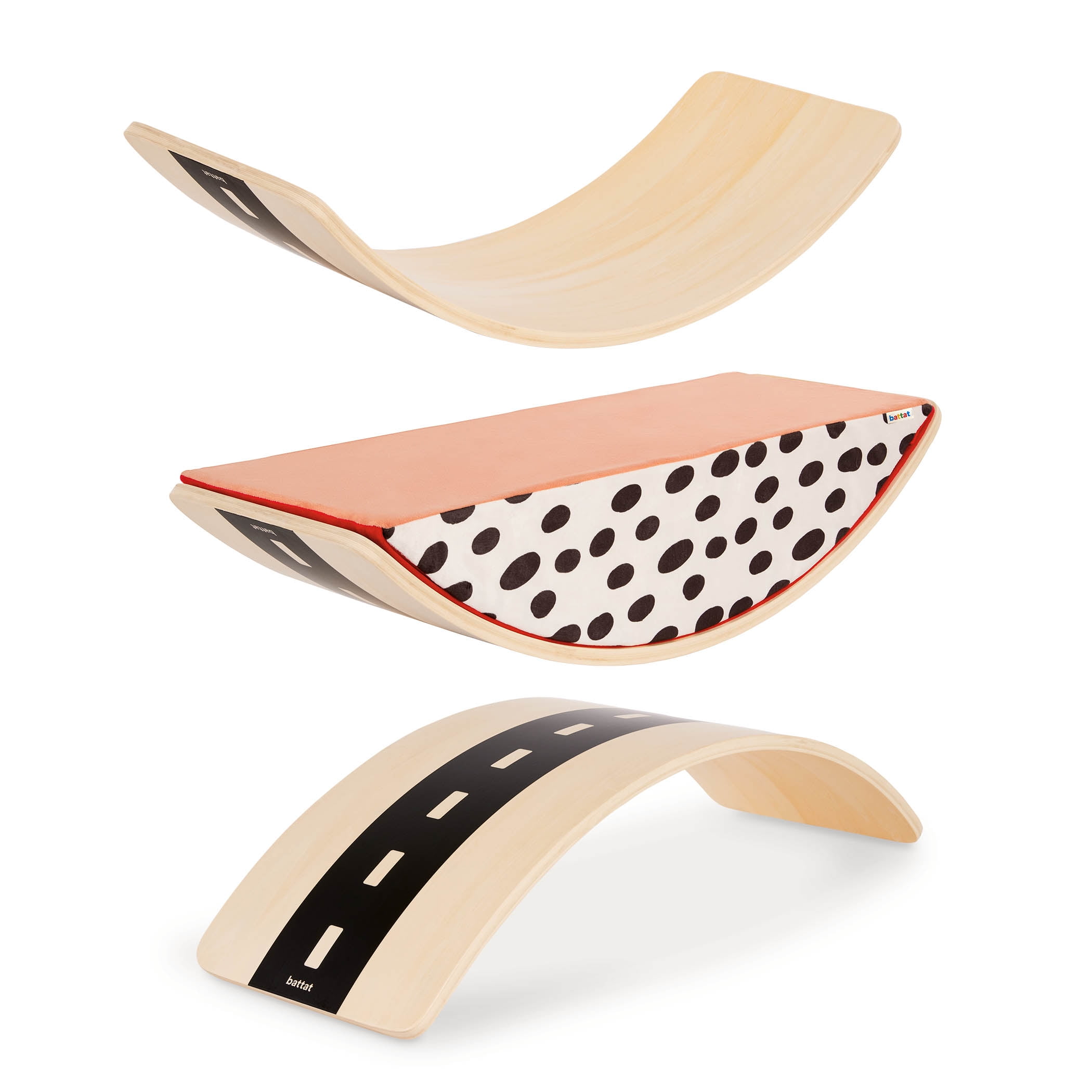 Battat Rock & Balance Wooden Board with Foam Semi-Circle, Toddler and ...