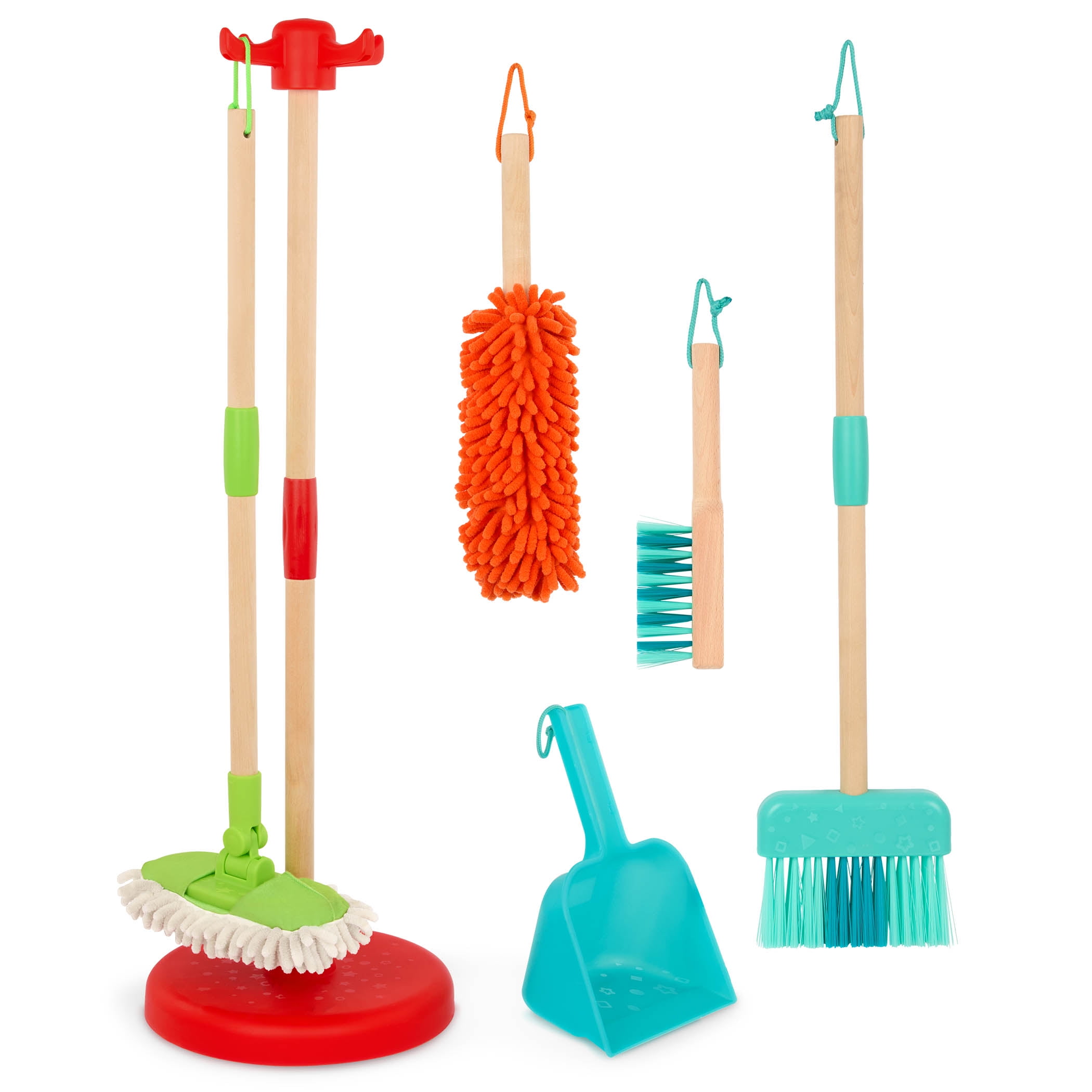 Battat Kids Cleaning Playset with Broom Brush Dustpan Sweeper Duster ...