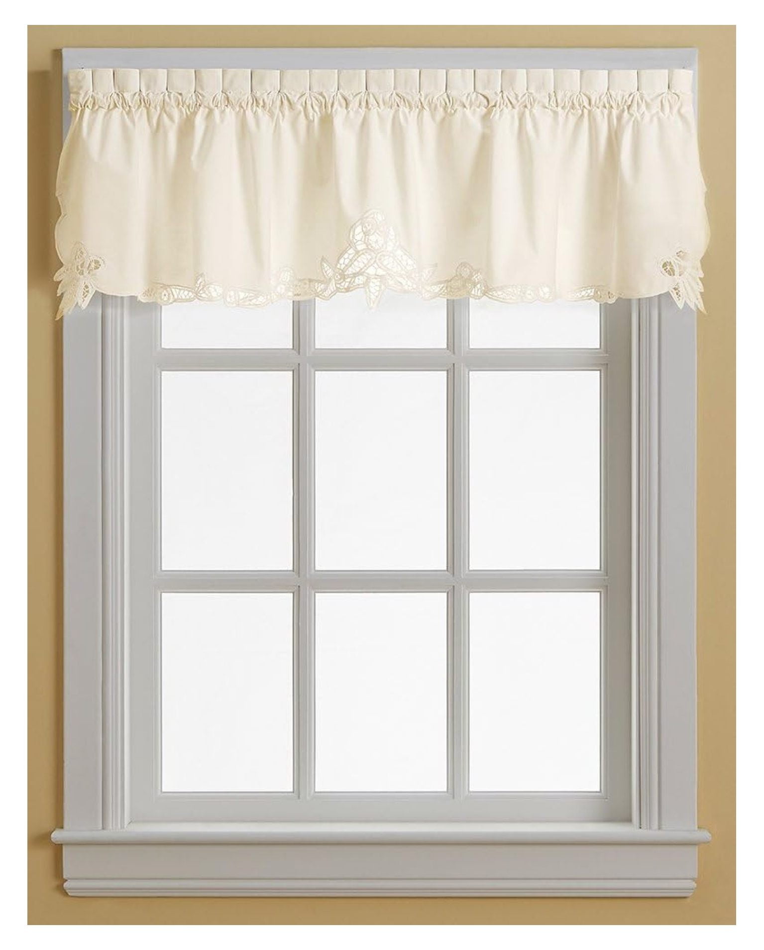 1Z428600EC Battenburg Valance, 60" x 14", Ecru - Walmart.com