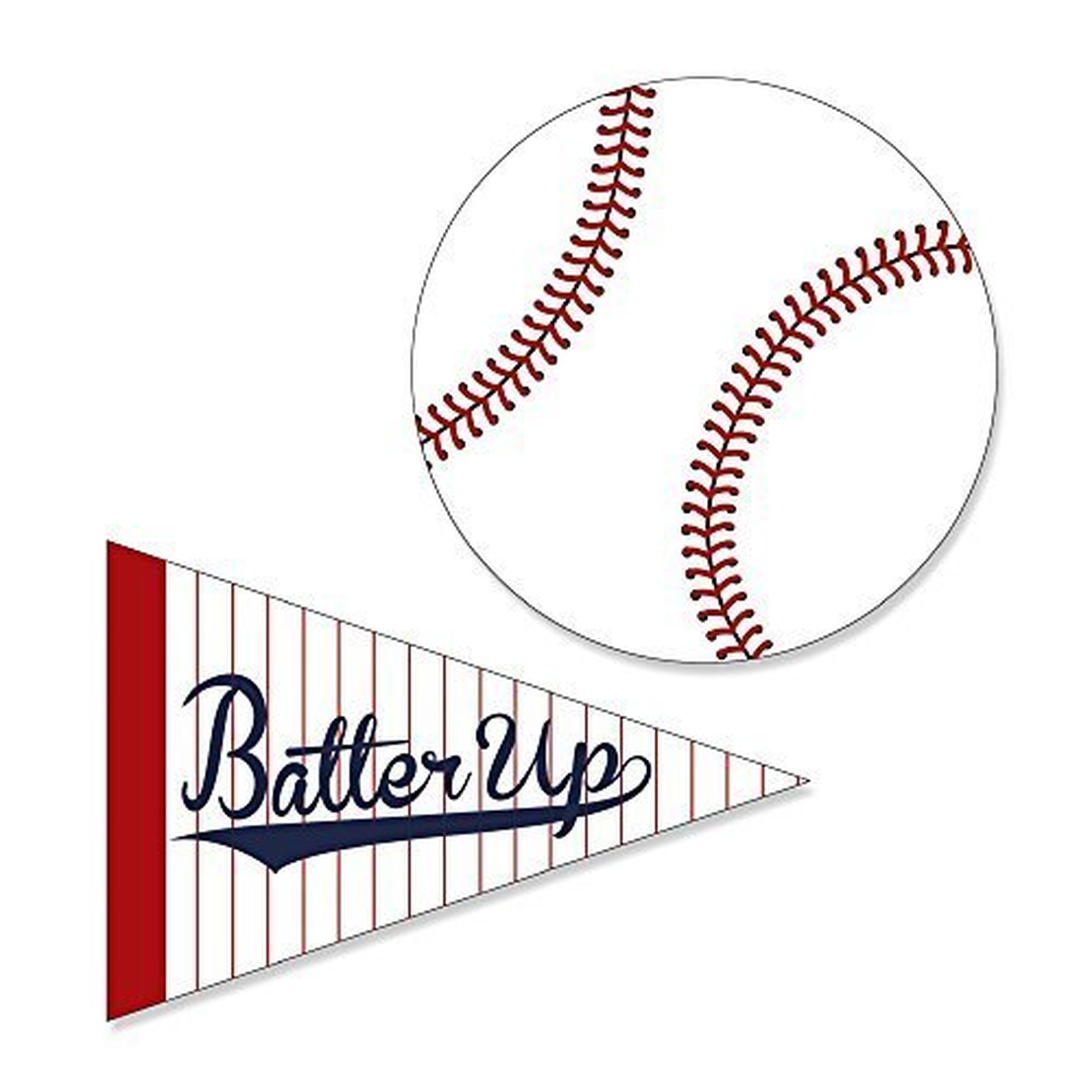 Batter Up Baseball Party Cut-Outs for Baby Showers and Birthdays - 24 ...