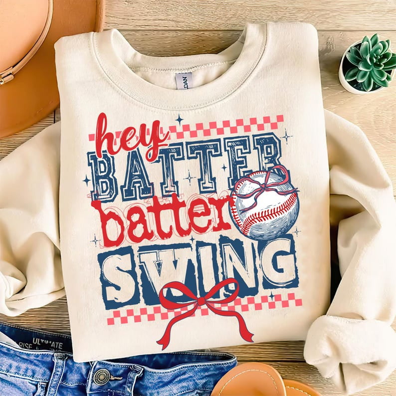 Batter Batter Swing Sweatshirt, Retro Baseball Mom Shirt, Game Day ...