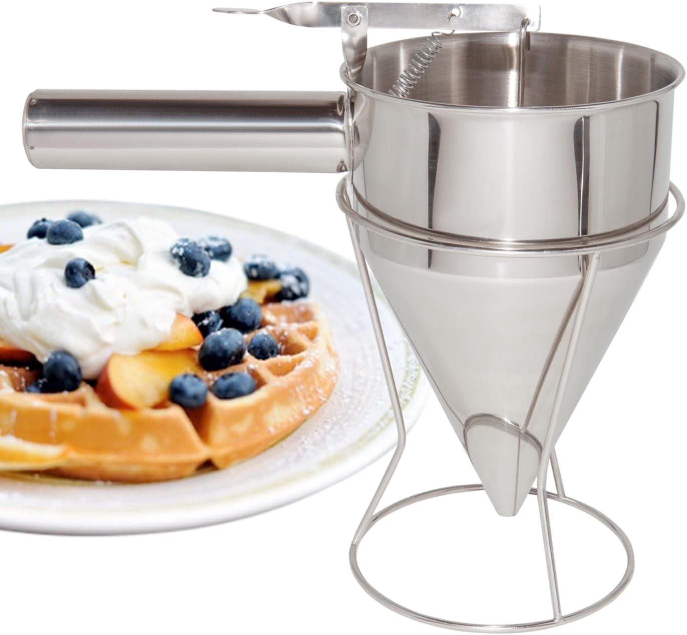 Batter Dispenser | Funnel Dough Dispenser with Stand | Stainless Steel ...