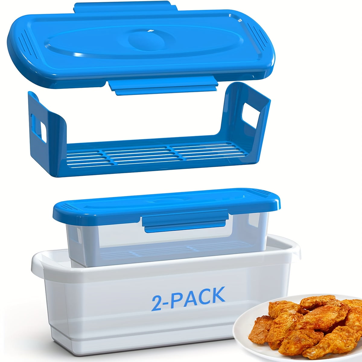 Batter Shaker Bowl with Lid - Size Combination 2pcs for Mess-Free Bread ...