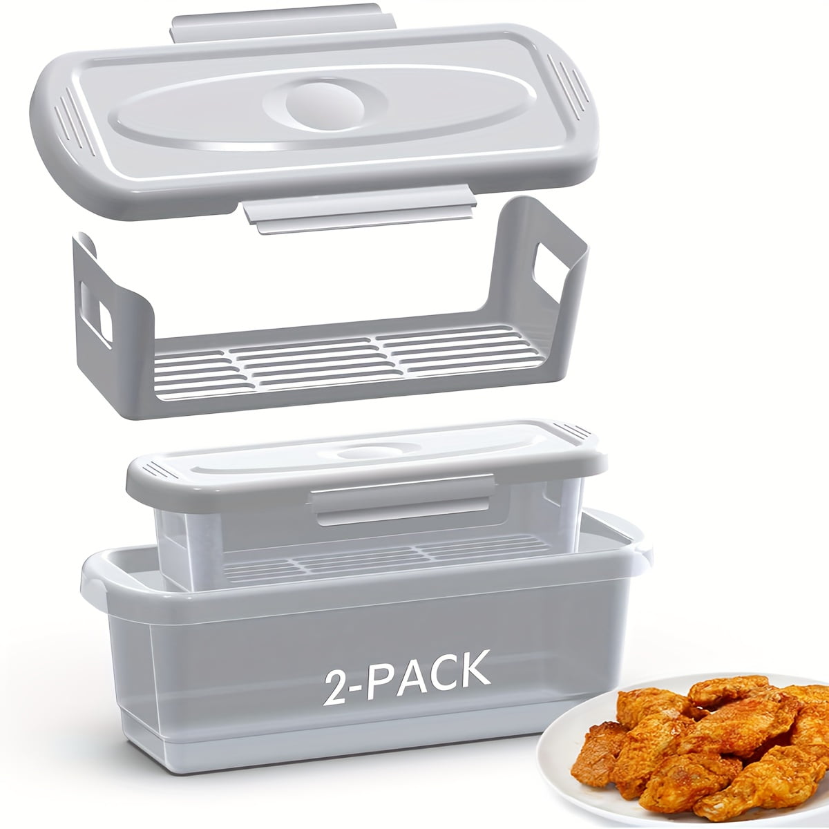 Batter Shaker Bowl with Lid - Size Combination 2pcs for Mess-Free Bread ...