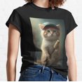 Batter Up: A Sporty Cat In A Baseball Cap Classic T-shirt - Walmart.com