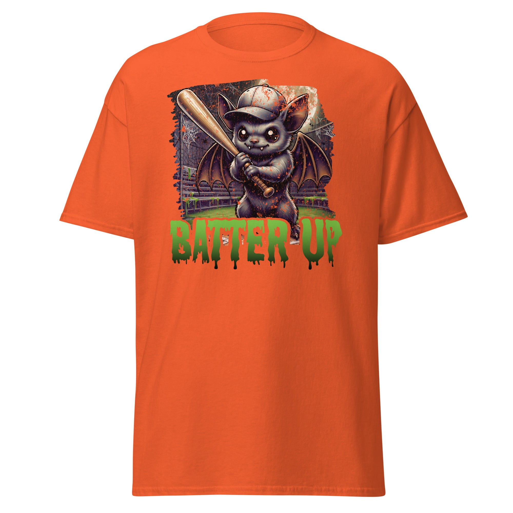 Batter Up Halloween Graphic T-Shirt - Funny Baseball Bat Spooky Tee ...