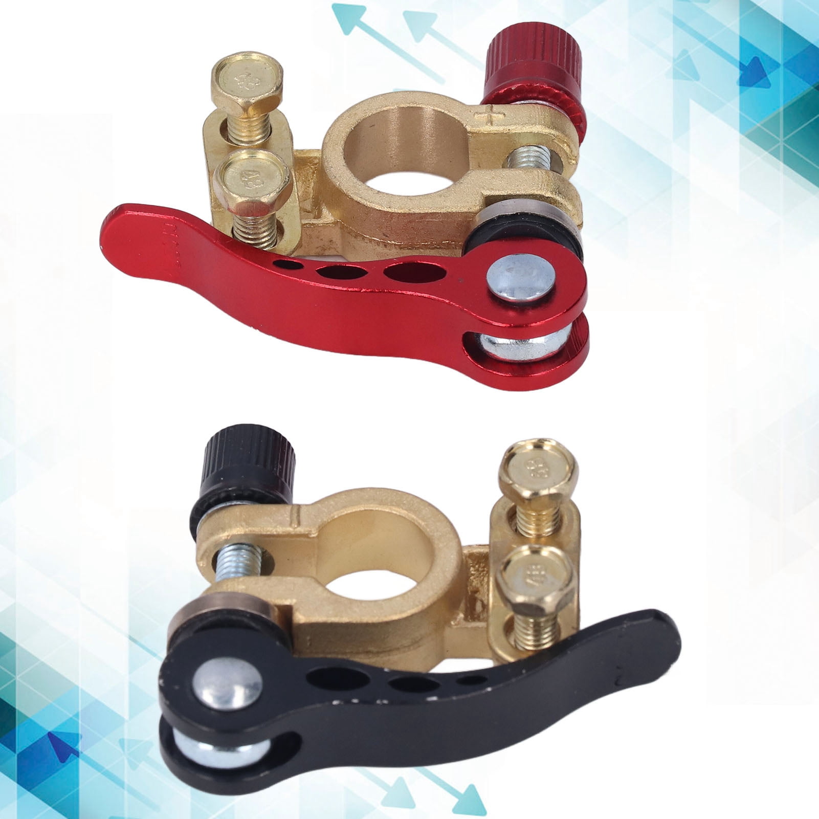 Batteries Clamps, Car Battery Terminal Connector 2Pcs with Power Off ...