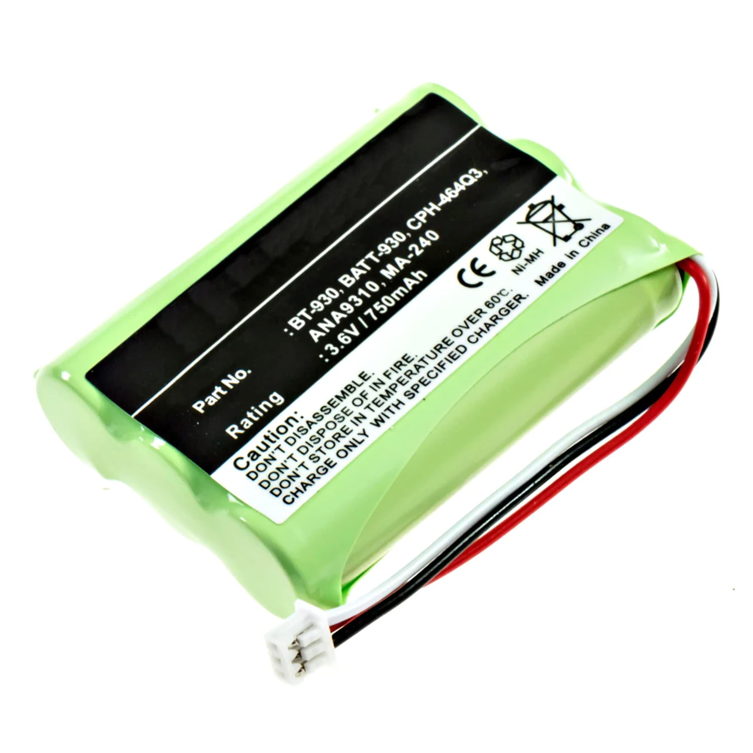 Batteries N Accessories BNA-WB-BATT-930 Cordless Phone Battery - Ni-MH ...