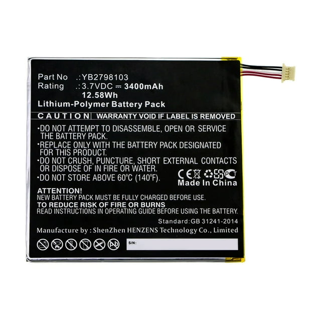 Batteries N Accessories BNA-WB-P15402 Tablet Battery - Li-Pol, 3.7V, 3400mAh, Ultra High ...