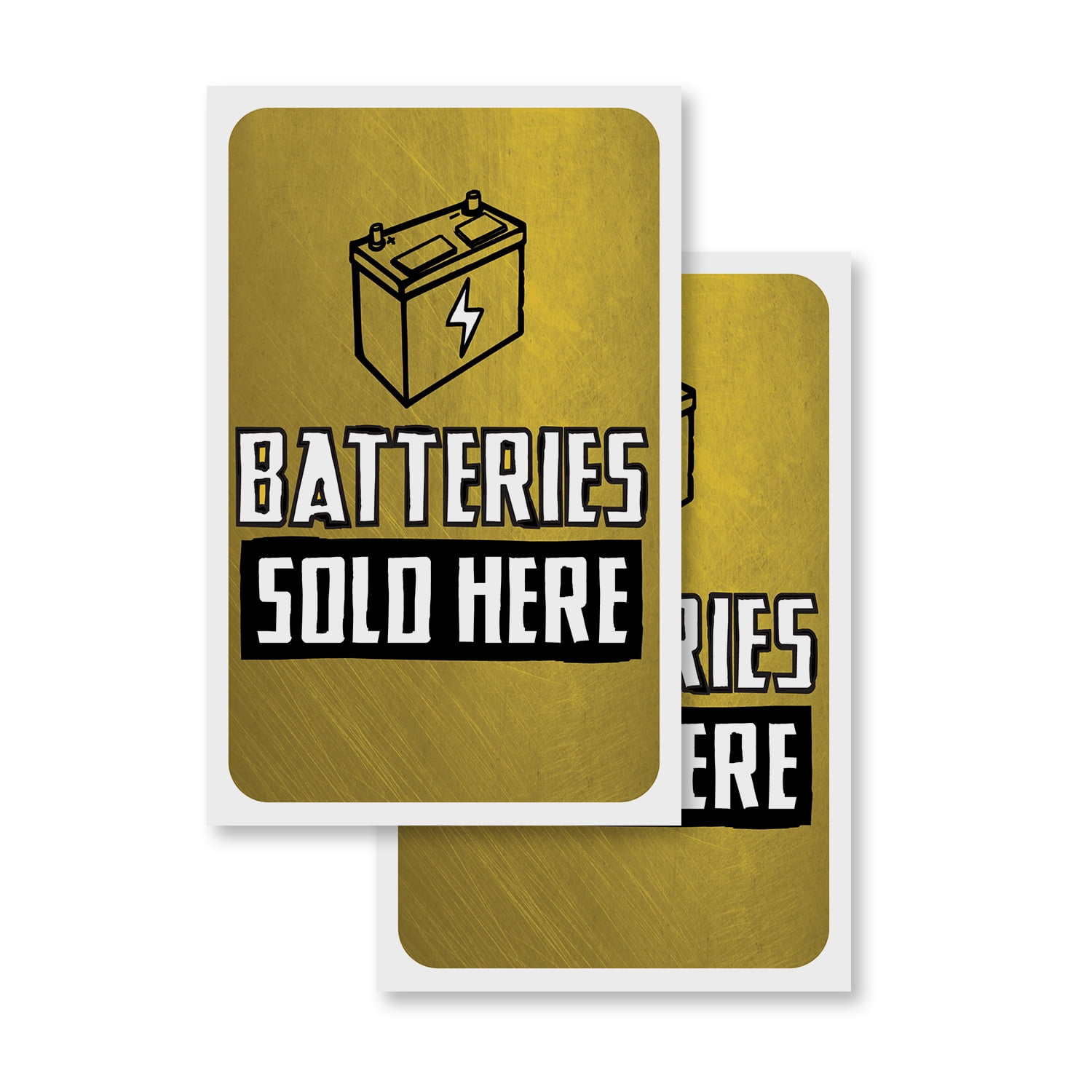 Batteries Sold Here (2-PACK) 24" x 36" Vinyl Decals | Sign Insert Peel ...