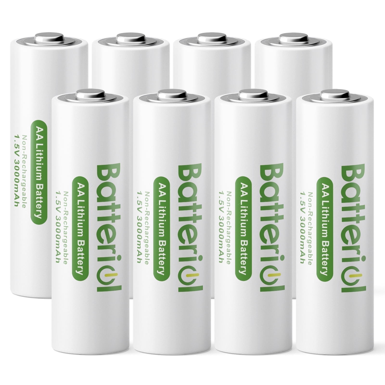 Batteriol Lithium AA Batteries, 3000mAh 1.5V Long Lasting, Non ...