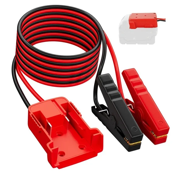 Battery Adapter For Milwaukee with 6FT Jumper Cable Clamp Battery ...