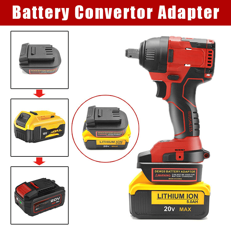 Battery Adapter for Dewalt 18V 20V Li-ion Battery Convert to For Devon ...