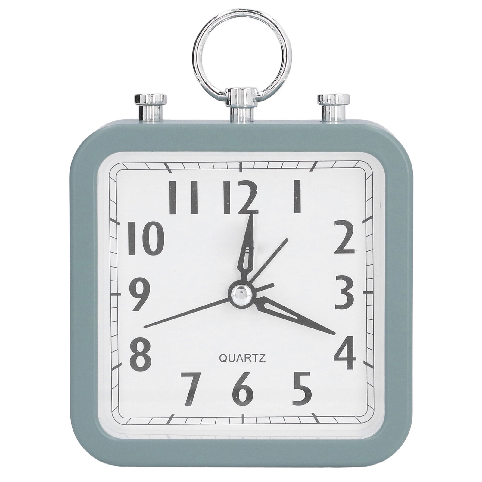 Battery Alarm Clock, Green Metal Simple Style Bedside Table Clock ...