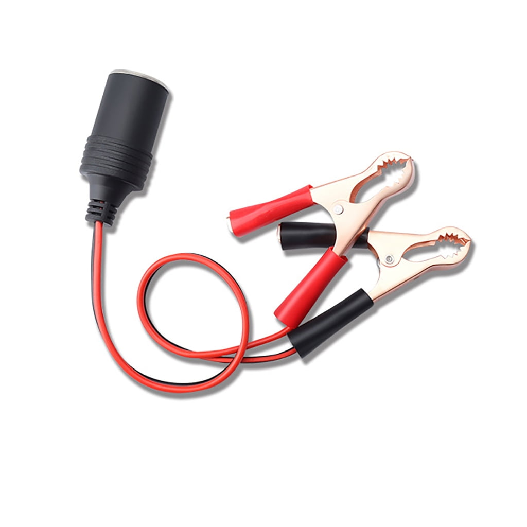 Battery Alligators Clip to Female Power Socket Outlet Boosting Power ...
