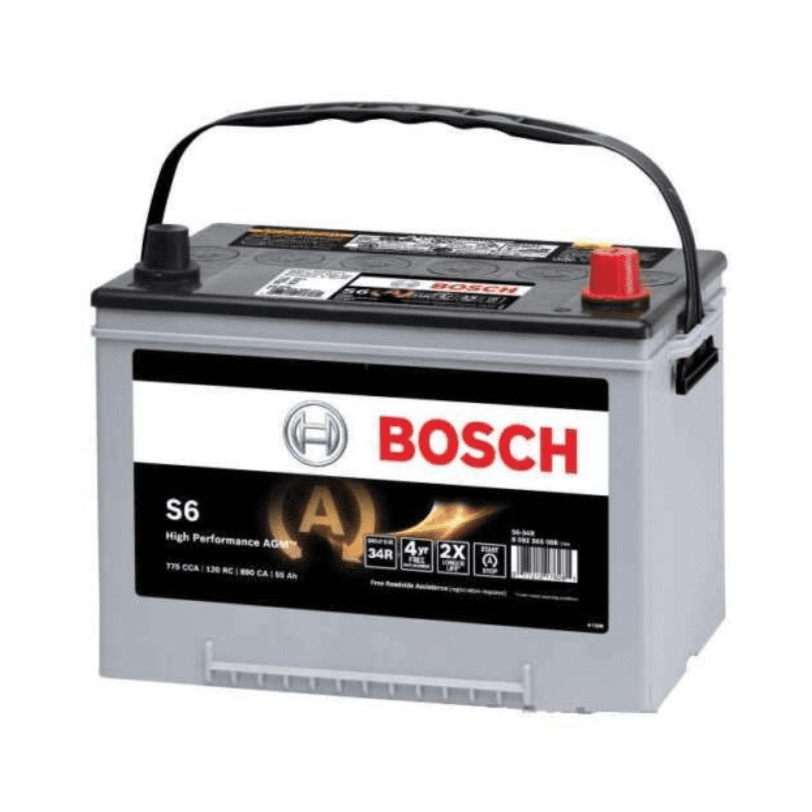Battery BOSCH AGM Valve Regulated BCI Group 34R CCA 775 120 Reserve ...