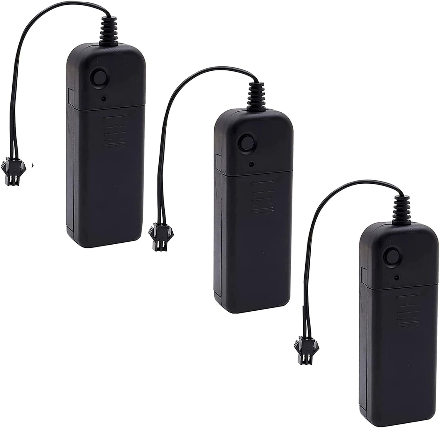 Battery Box with 2-Pin Wire, 3X replacement power Pack for EL Wire ...