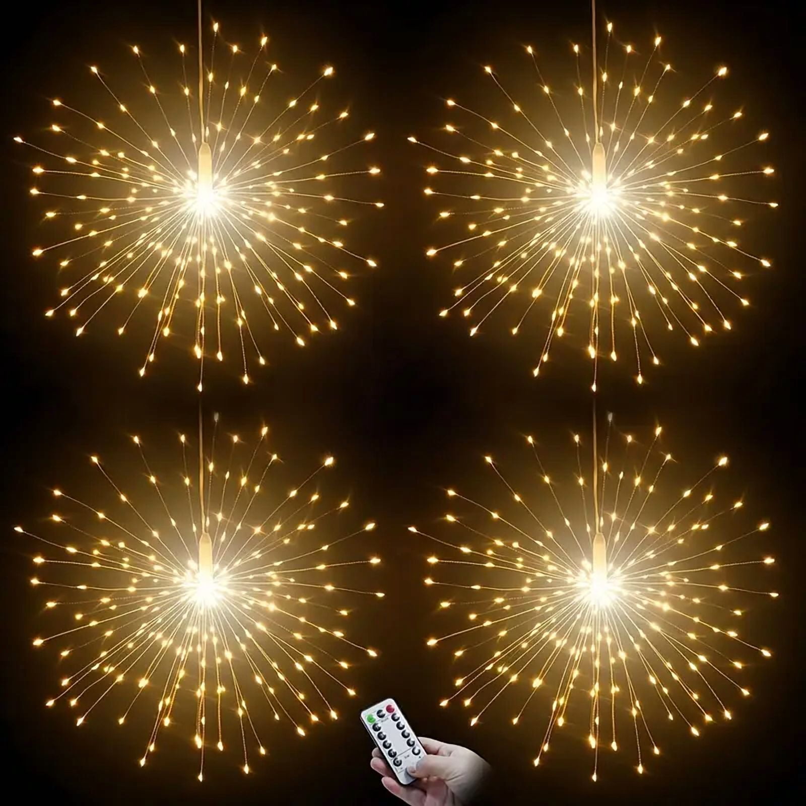 Battery Box Firework String Lights 4-Piece Set 800 LED Firework Lights ...