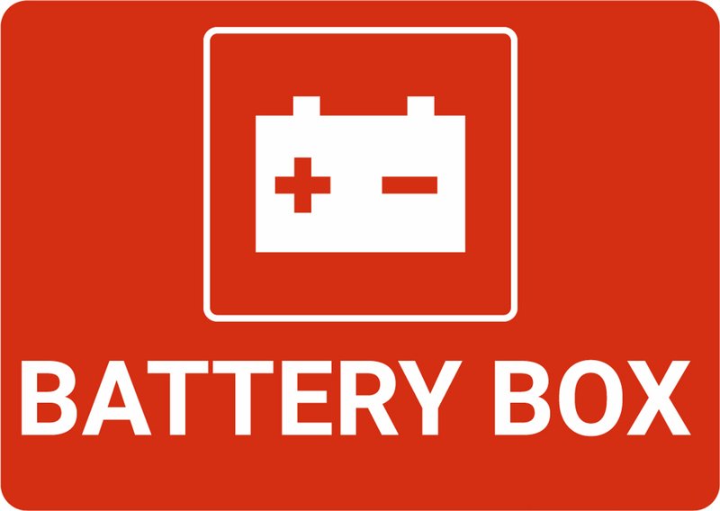 Battery Box Sign Safety Restriction Alert Attention Caution Warning ...