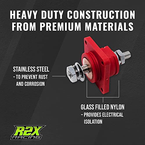 Battery Cable Flanged Bulkhead Connector + Insulator Boot - Heavy Duty ...