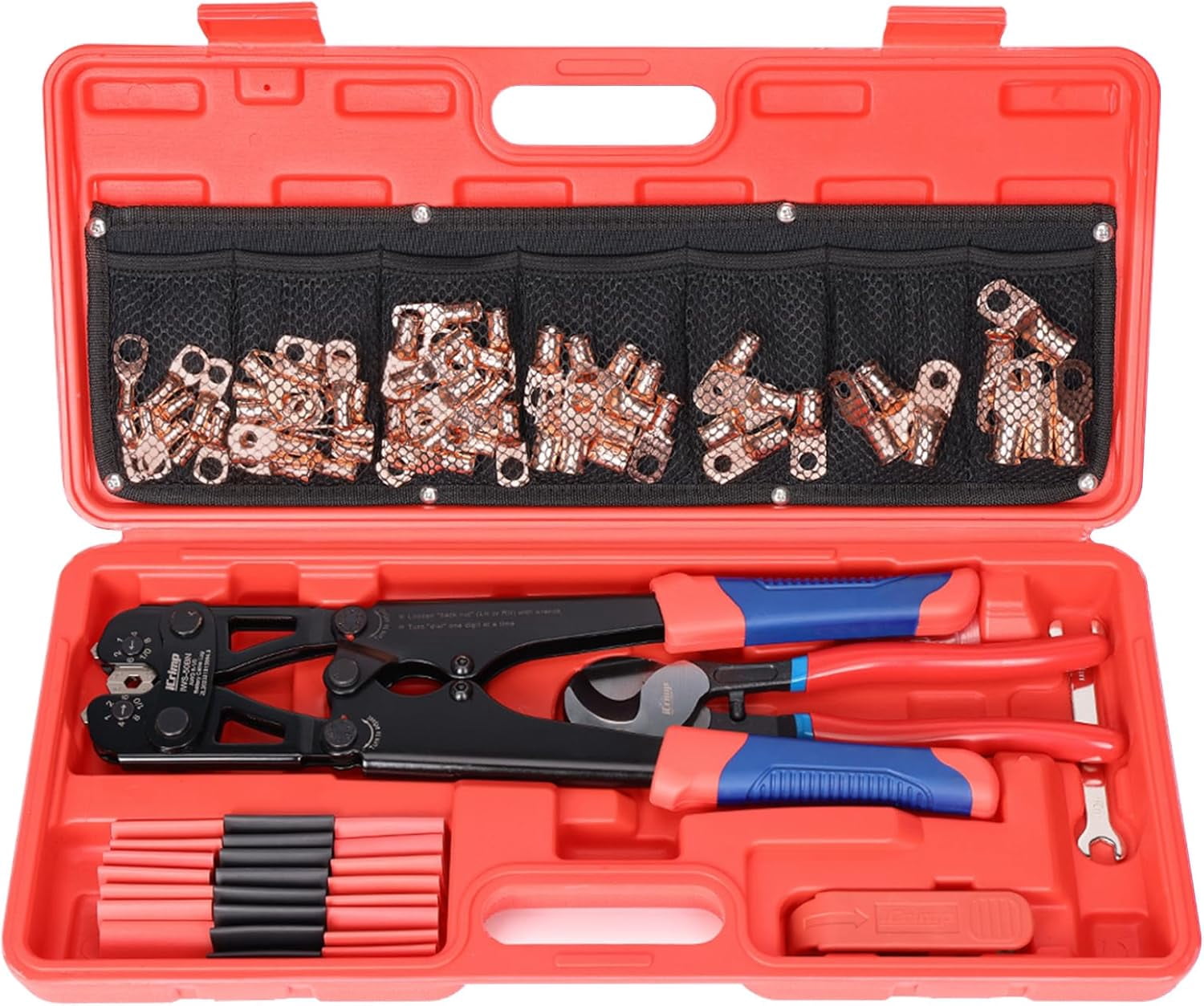 Battery Cable Lug Crimping Tool Kit for 8-1/0 AWG, Battery Cable ...