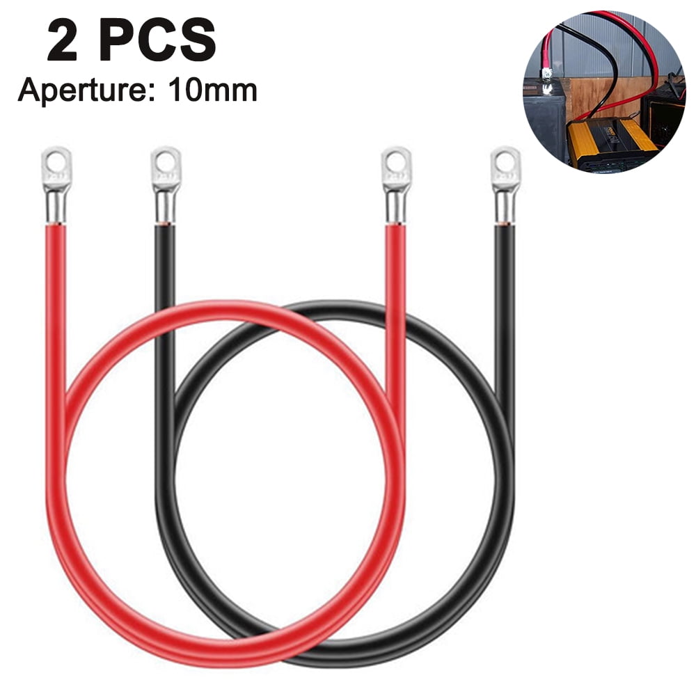 Battery Cables Set with Terminals, 3/8-Inch Lugs (Positive and Negative ...