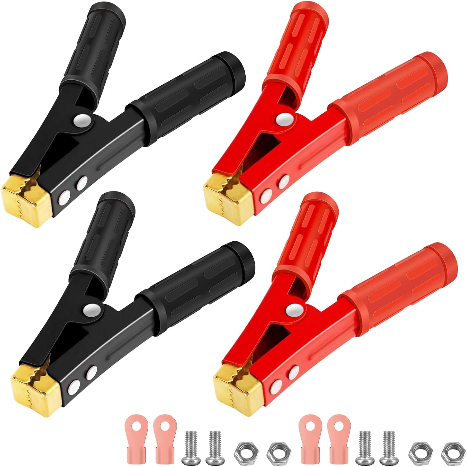 Battery Charger Clamps 1000A 2 Pair, Jumper Cable Clamps Pure Copper ...