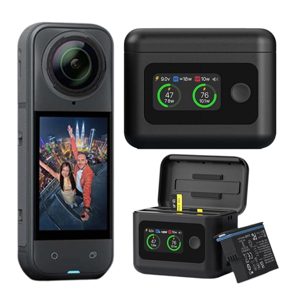 Battery Charger Set for Insta360 X5,Fast Battery Charger for insta360 X5 Accessories ...