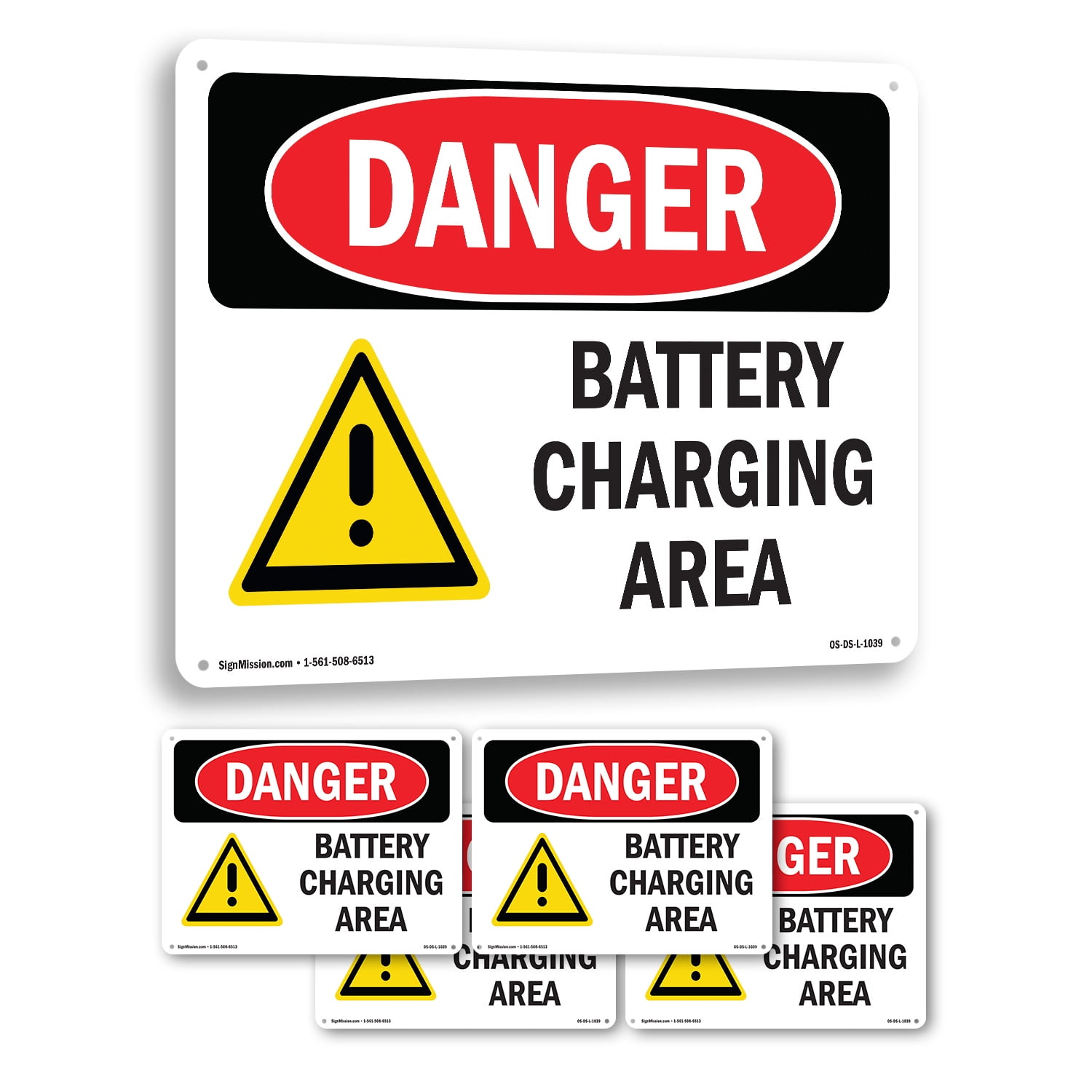 Battery Charging Area OSHA Danger Aluminum Sign 18 Inch x 12 Inch - 5 ...