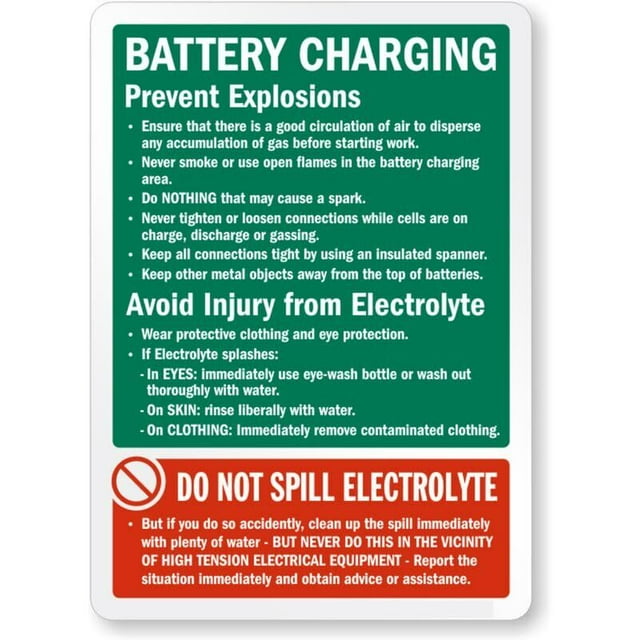 Battery Charging Dos And Donts Forklift Safety Weatherproof Metal Sign ...