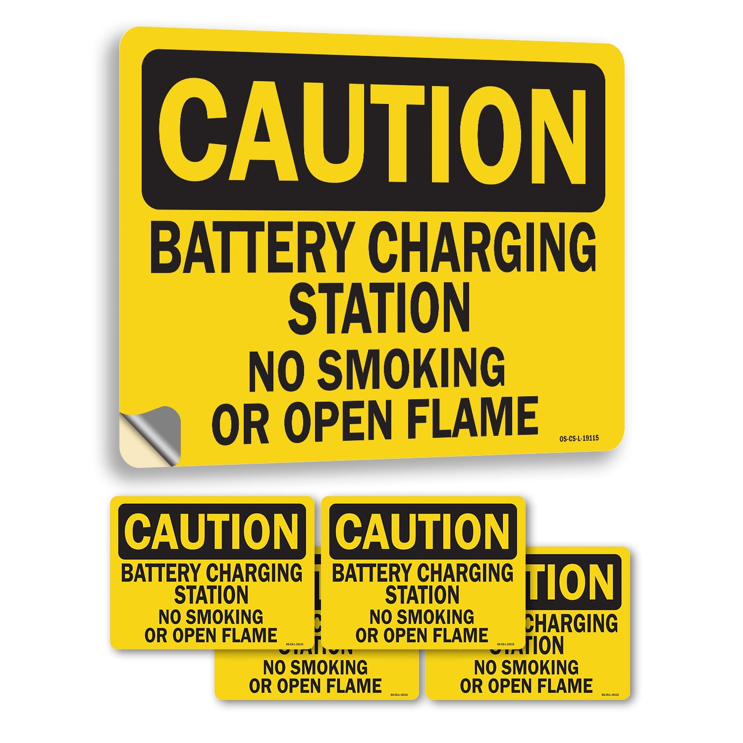 Battery Charging Station No Smoking Or Open Flames OSHA Caution Vinyl ...