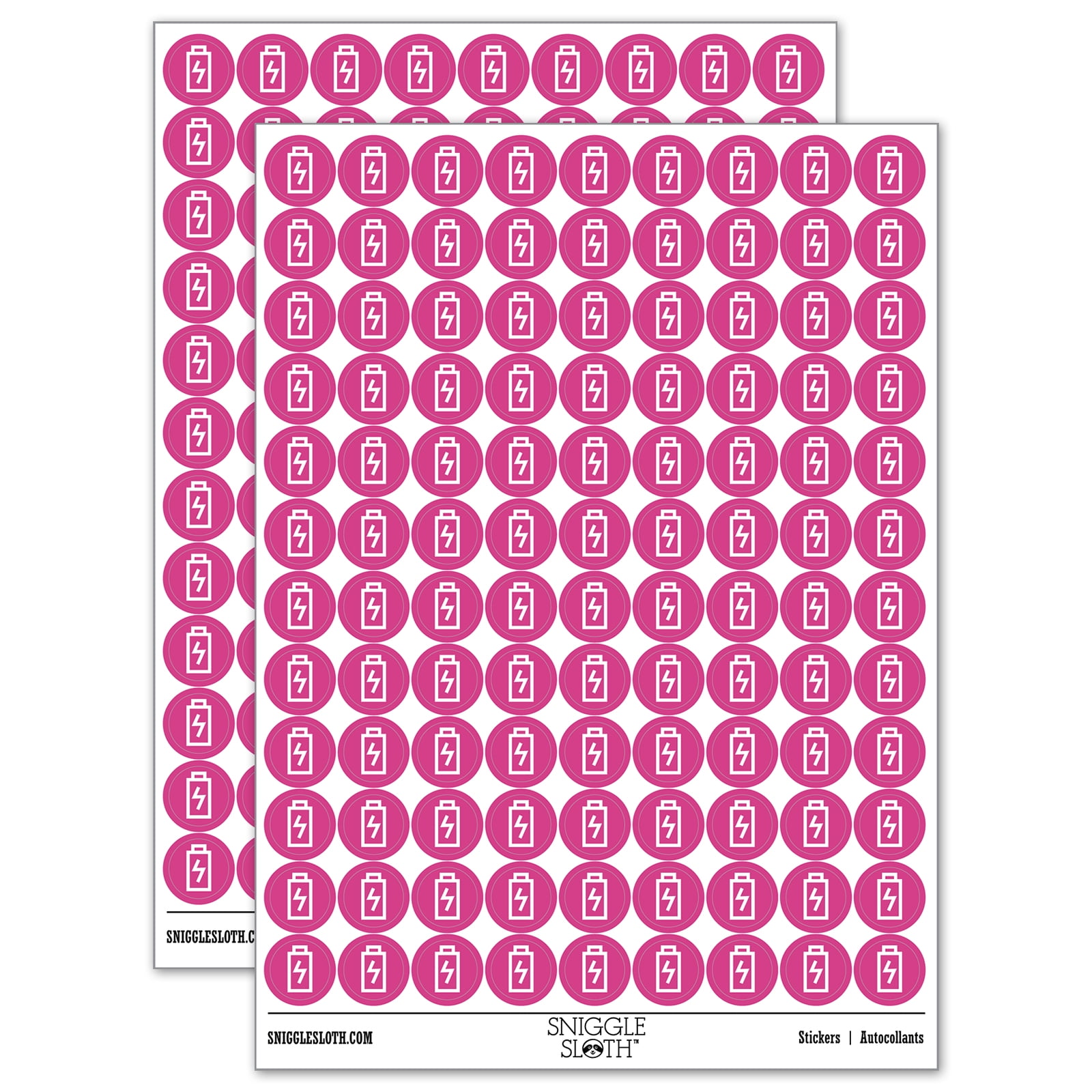 Battery Charging Symbol Doodle 200+ Round Stickers - Hot Pink - Matte ...