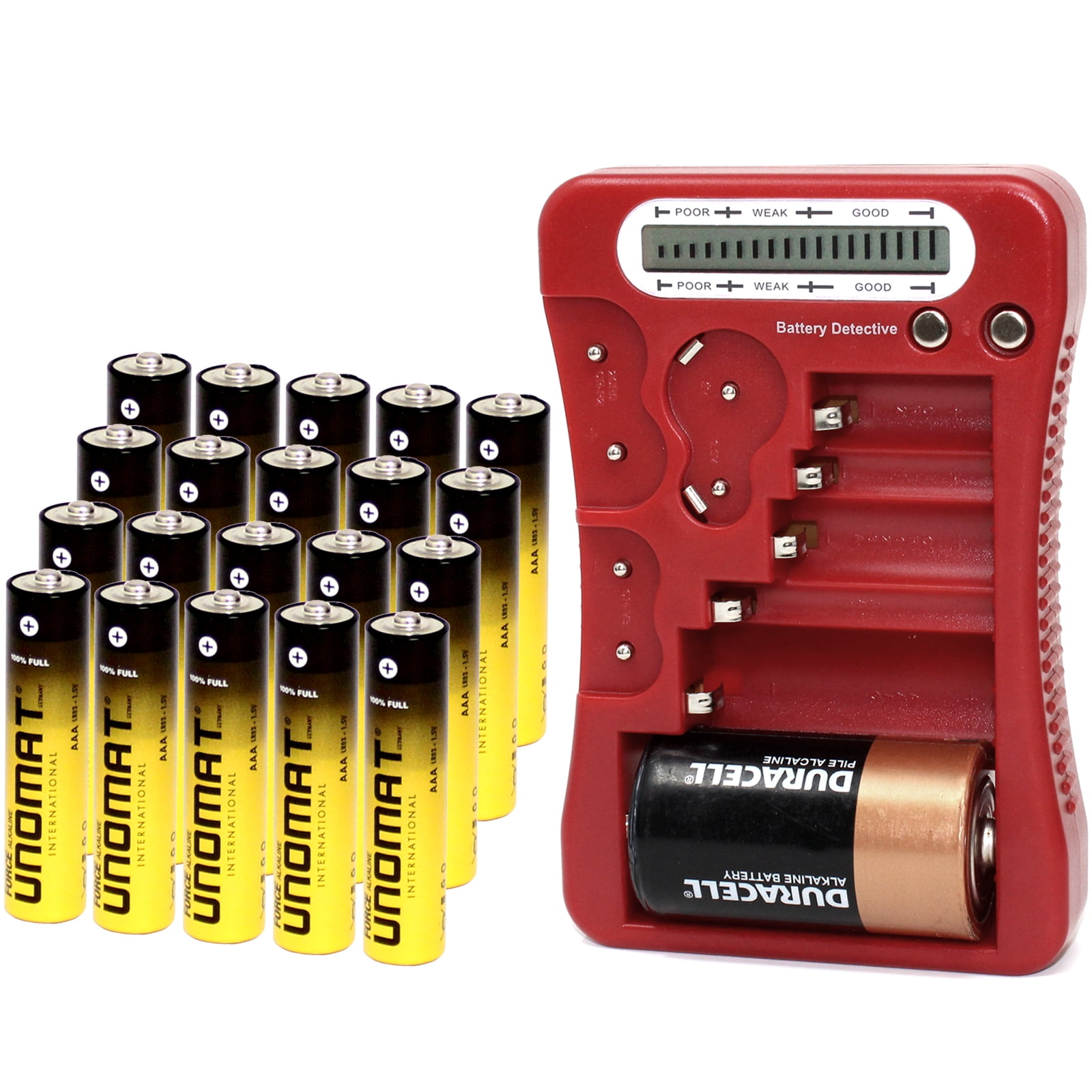 Battery Detective 12 Type Battery Tester (Red) with LCD Display for ...