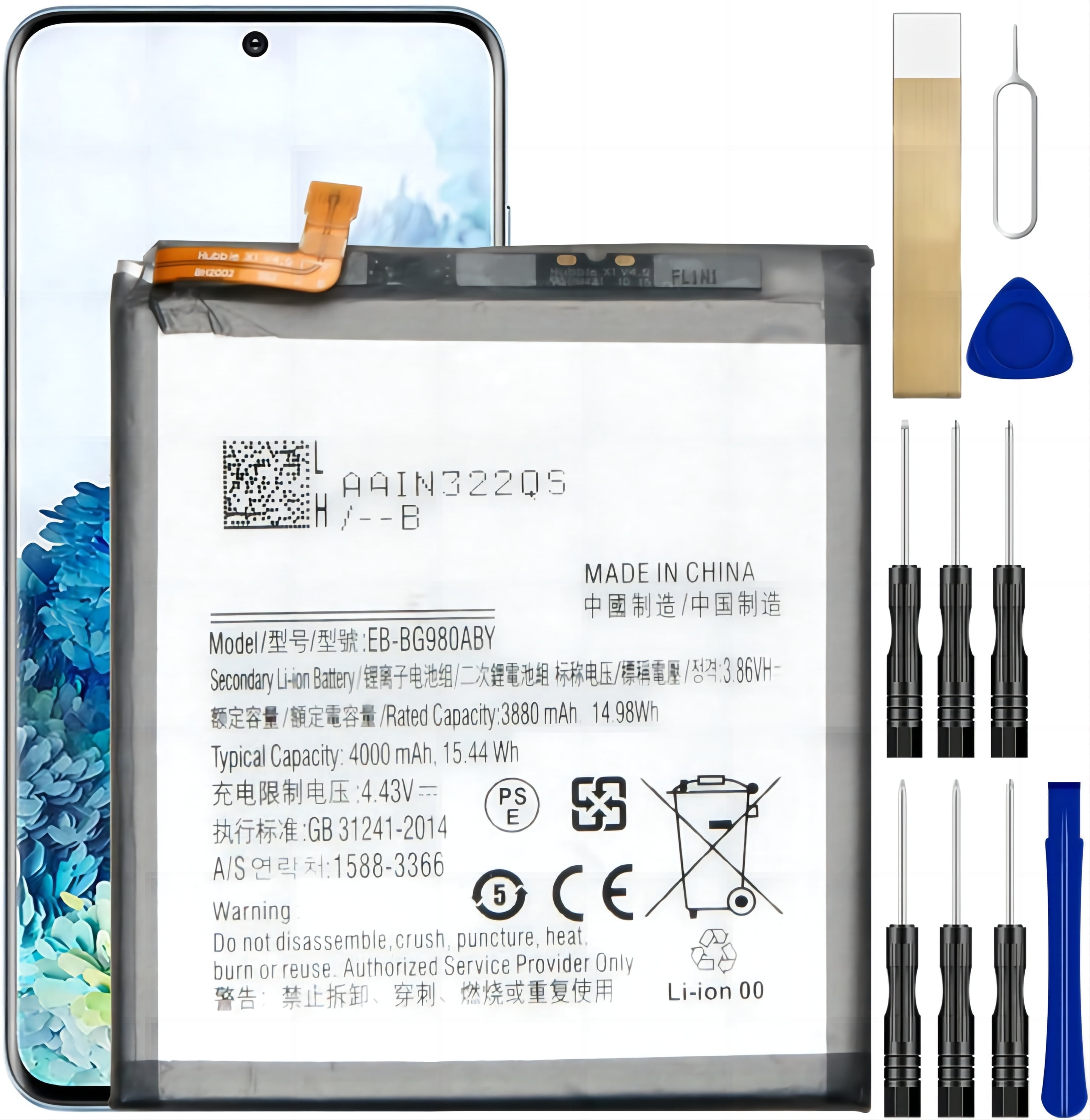 Battery EB-BG980ABY for Samsung Galaxy S20 5G SM-G981UZAAXAA SMG981VZAV ...