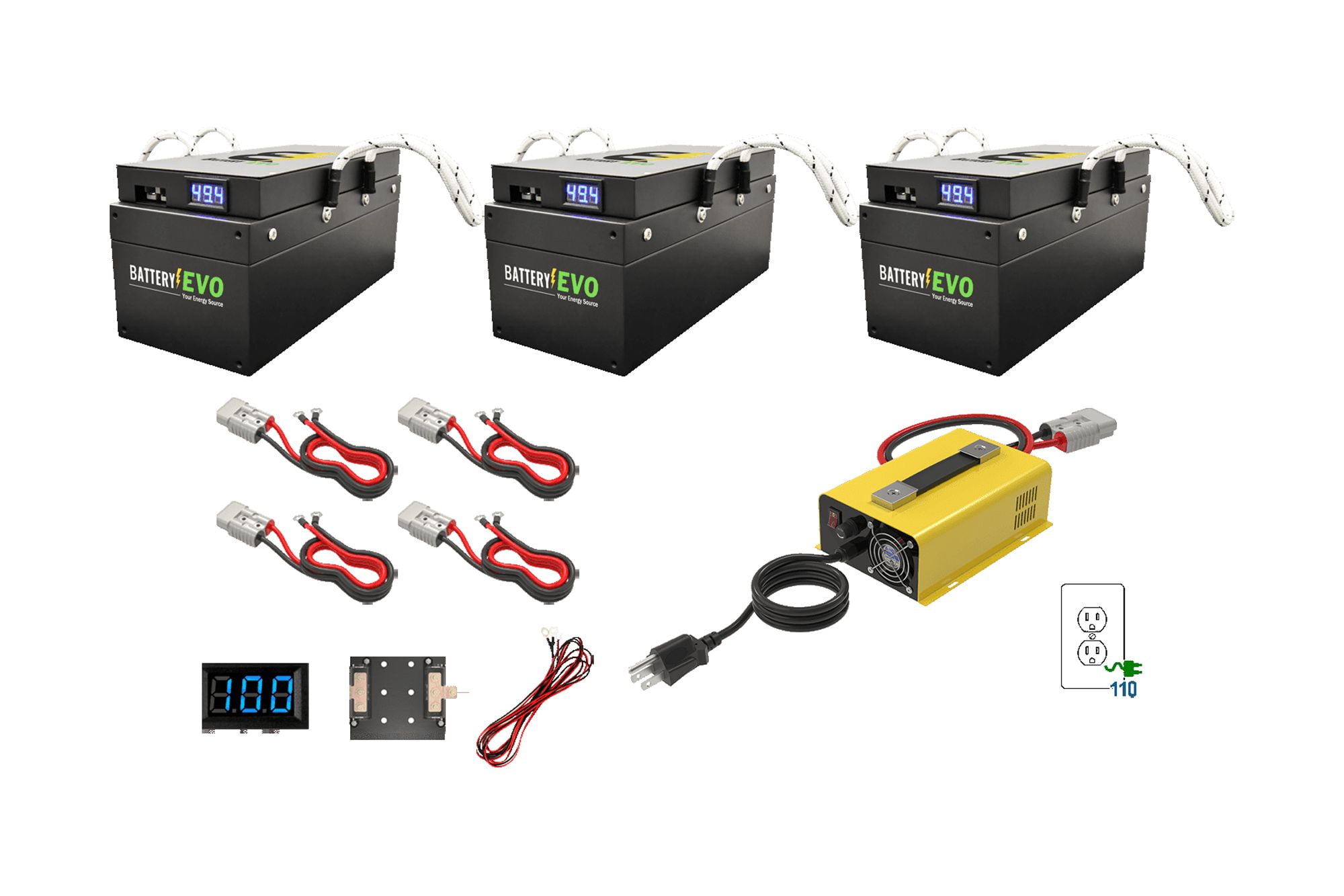 Evo Electric 48V Badger 3X Kit 47Ah 2.1 kWh Golf Cart NMC Battery ...