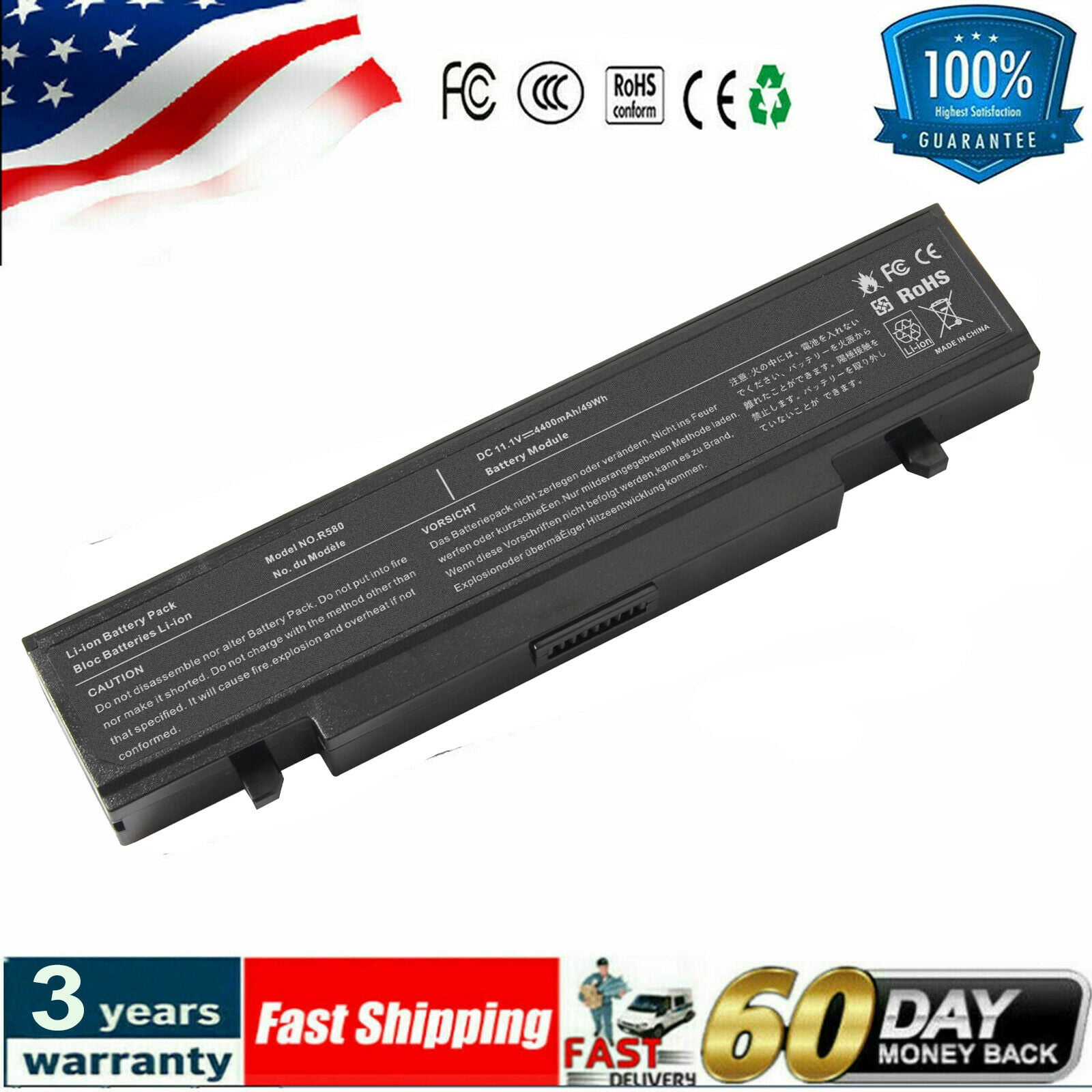 Battery For Samsung NP300E5AI NP300E5C R428 R580 R780 R730 NP-R540 Q430 ...