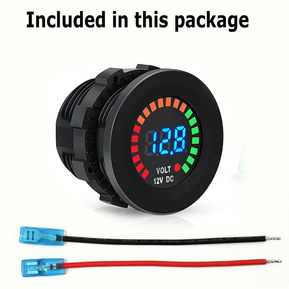 Battery Fuel Gauge Ship Voltmeter 12V LED Boats Car Instrument For Car ...