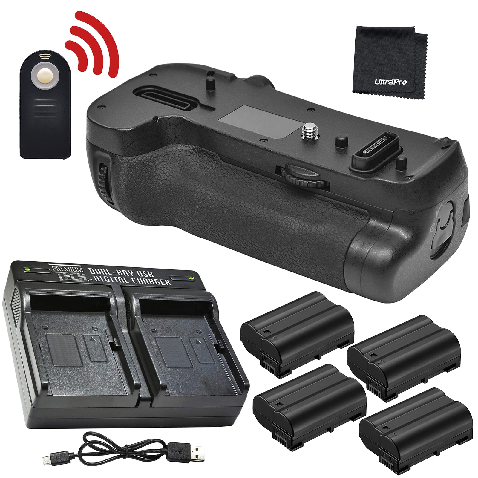 Battery Grip Bundle For Nikon D850: Includes MB-D18 Replacement Grip, 4 ...