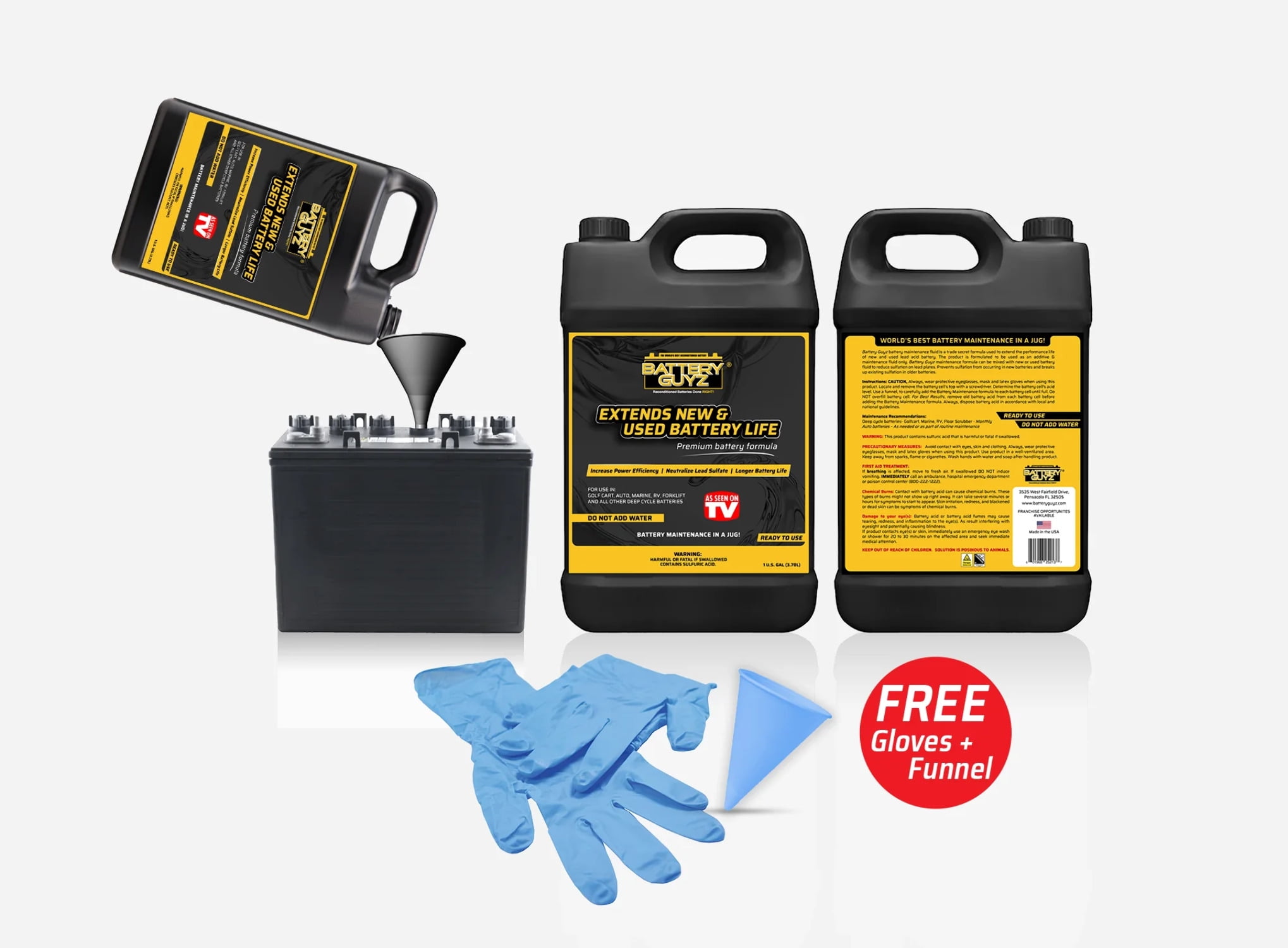 Battery Guyz Golf Cart Battery Desulfator - Renew Solution, Extends ...