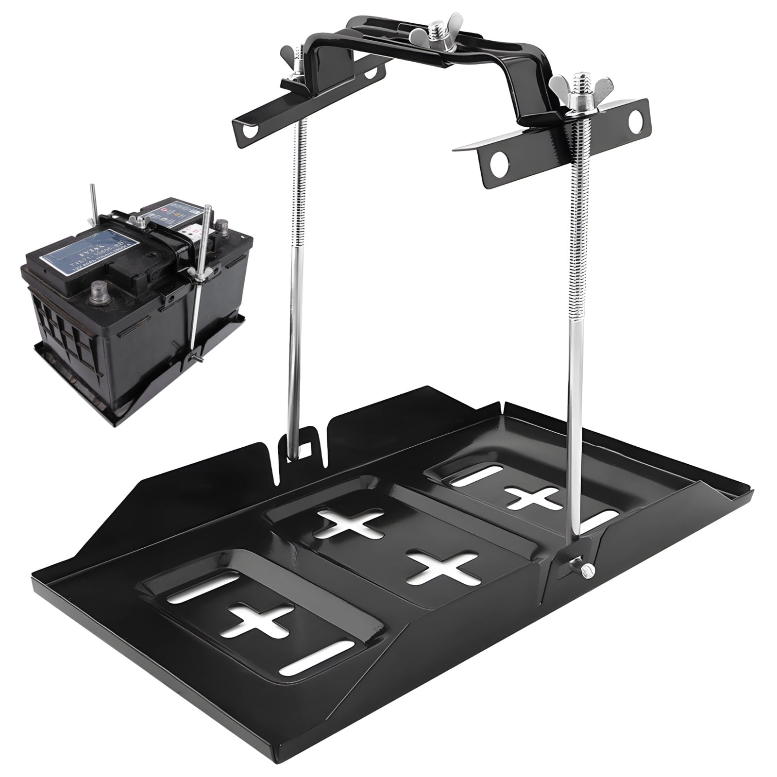 Battery Hold Down Tray Kit, Universal Battery Storage Holder, Metal ...