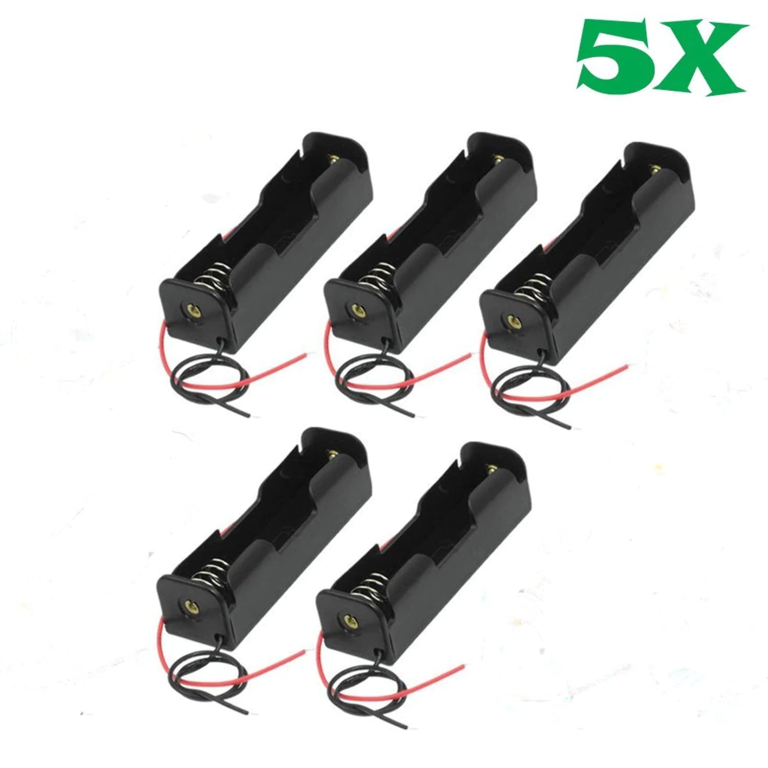 Battery Holder Case Box with 6" Wire Leads for 1S 18650 Li-Ion Battery ...
