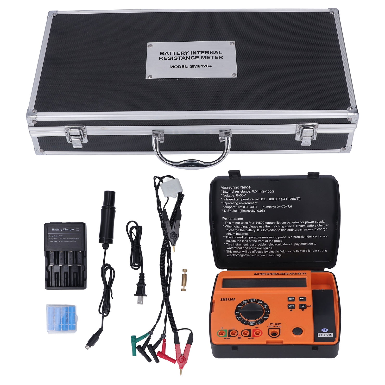 Battery Internal Resistance Voltmeter Meter Portable Tester SM8126A US ...