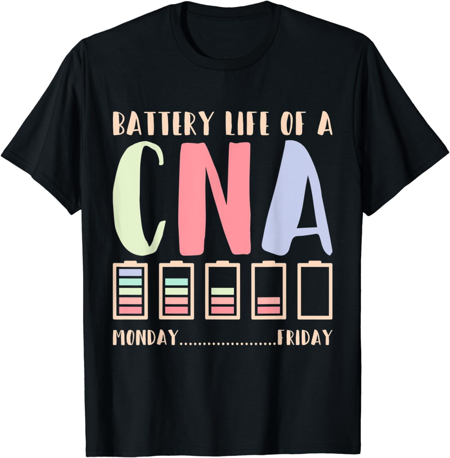 Battery Life Of A CNA Nurse Life T-Shirt - Walmart.com