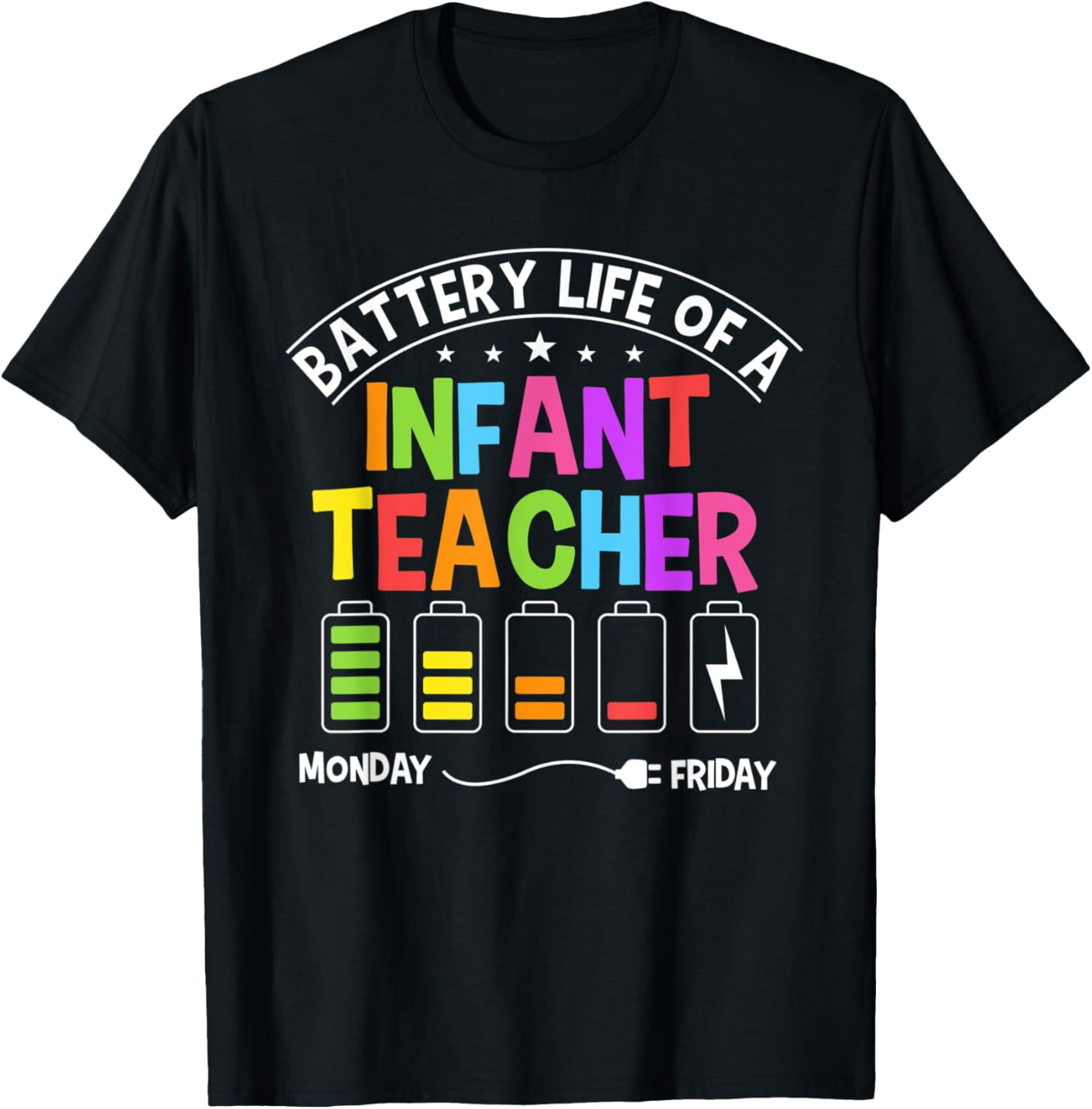 Battery Life Of A Infant Teacher Preschool Graphic T-Shirt - Walmart.com