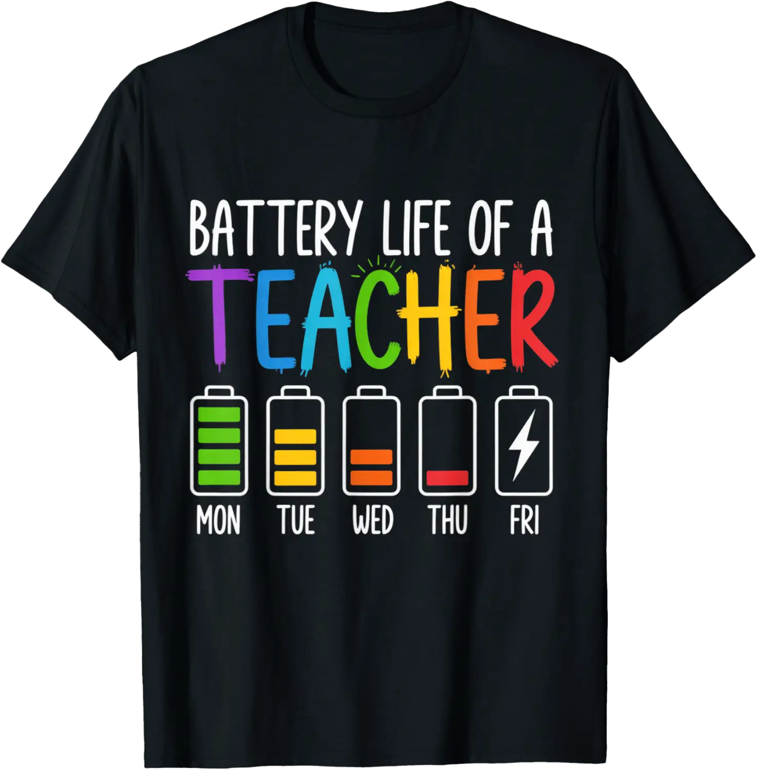 Battery Life Teacher School Appreciation T-Shirt - Walmart.com