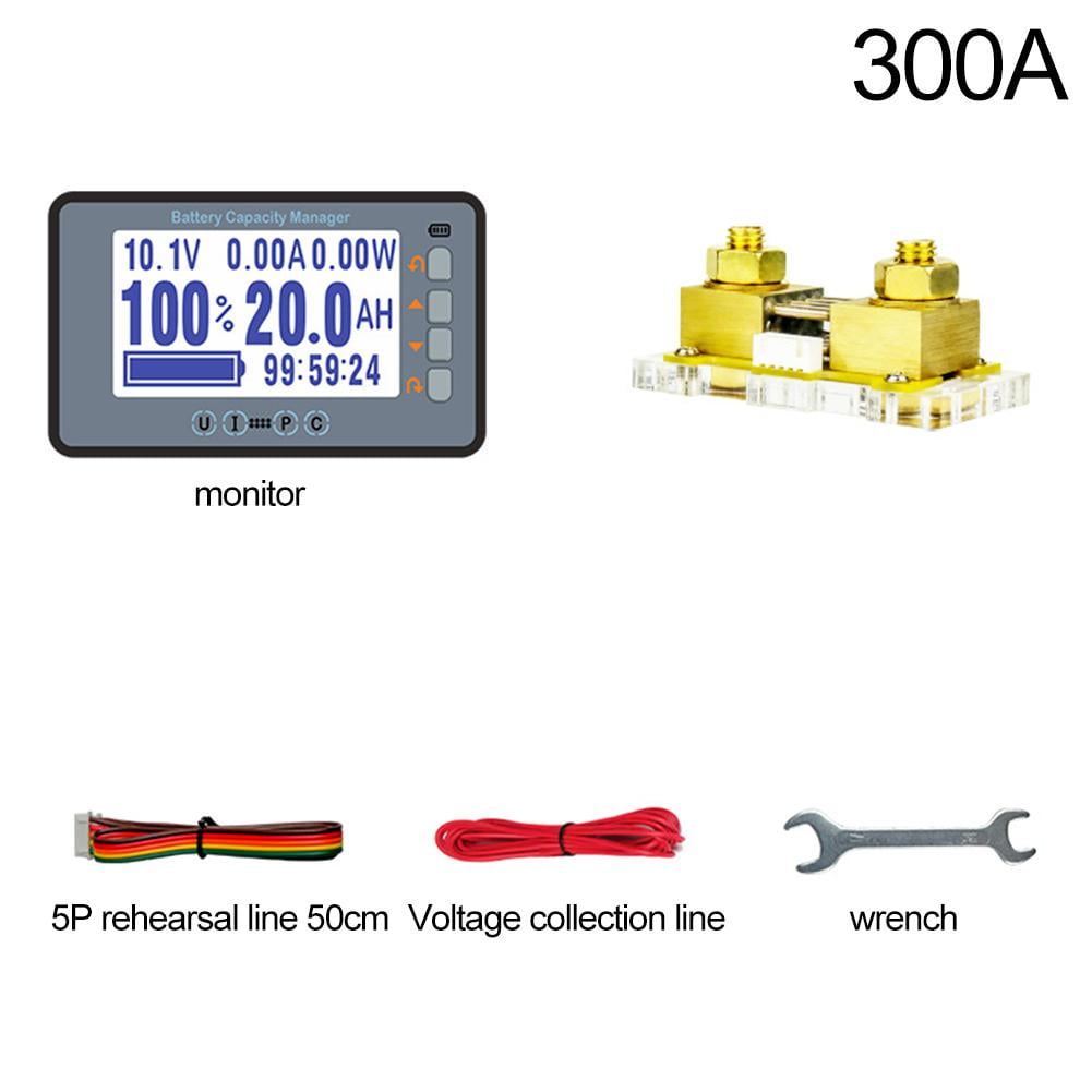 Battery Monitor, 8-120V 100/200/300/500A Charge Discharge Split Type ...