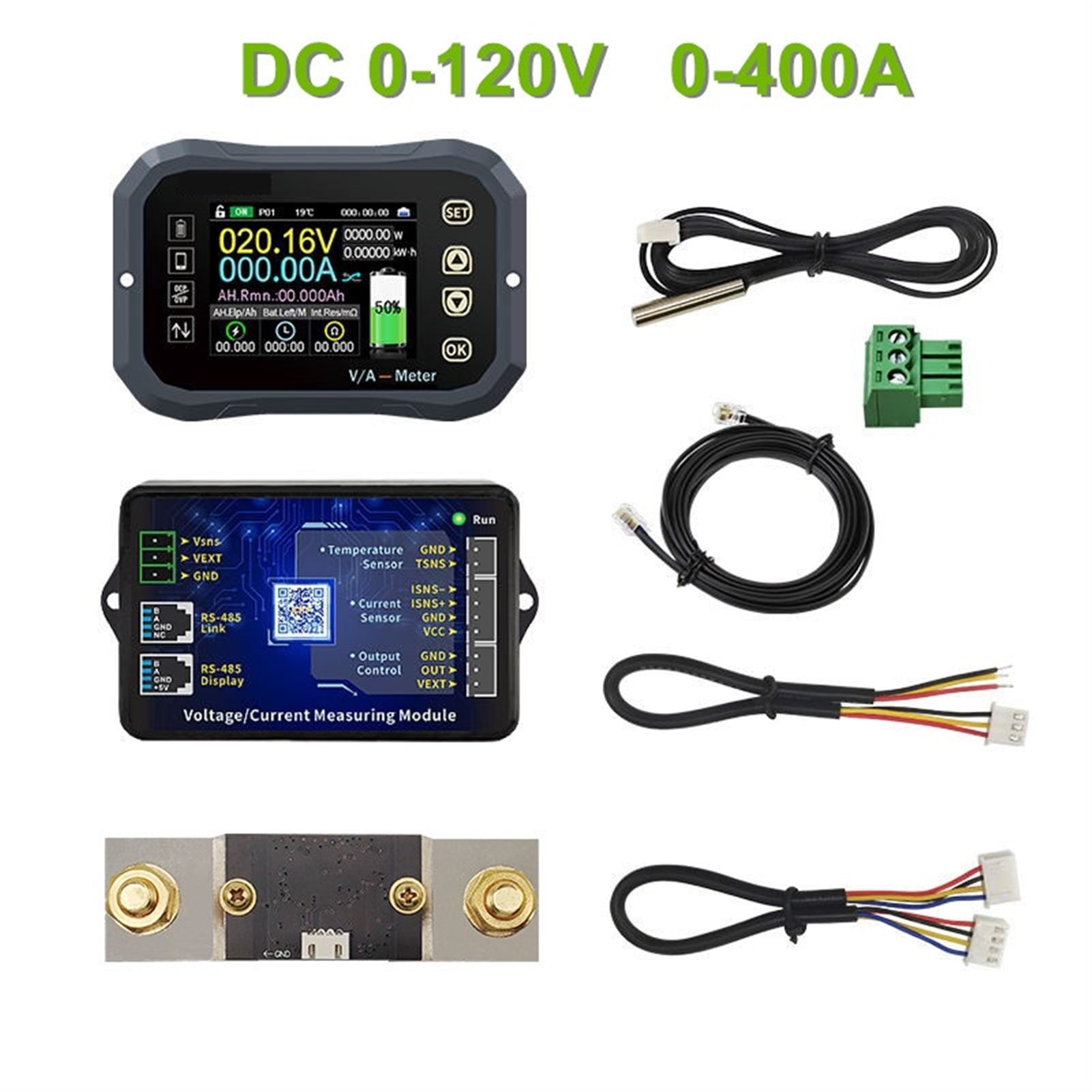 Battery Monitor KG-F DC 0-120V 100A 400A 600A Battery Tester Voltage ...