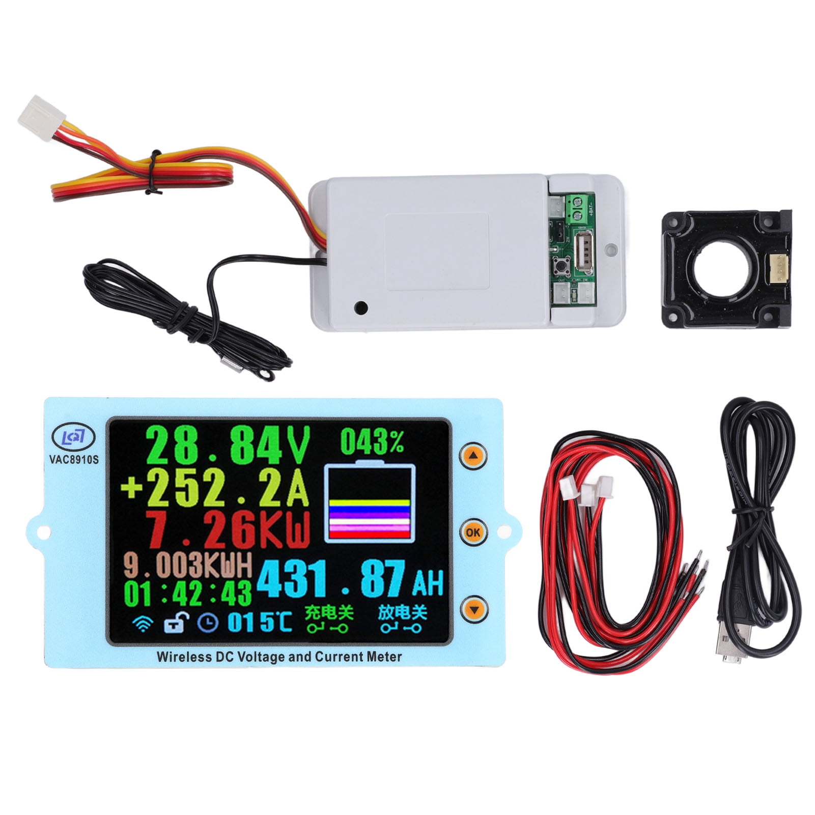 Battery Monitor with Color Screen for Temp, Power, and Capacity ...