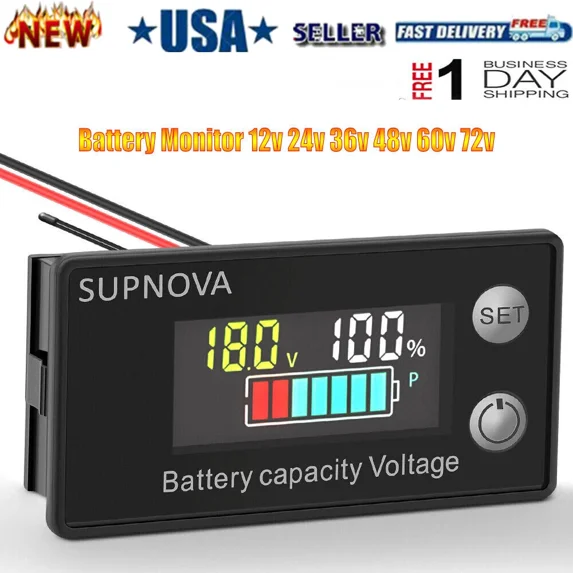Battery Monitor12V 24V 36V 48V 60V 72V ,Car Golf Cart Battery Indicator ...