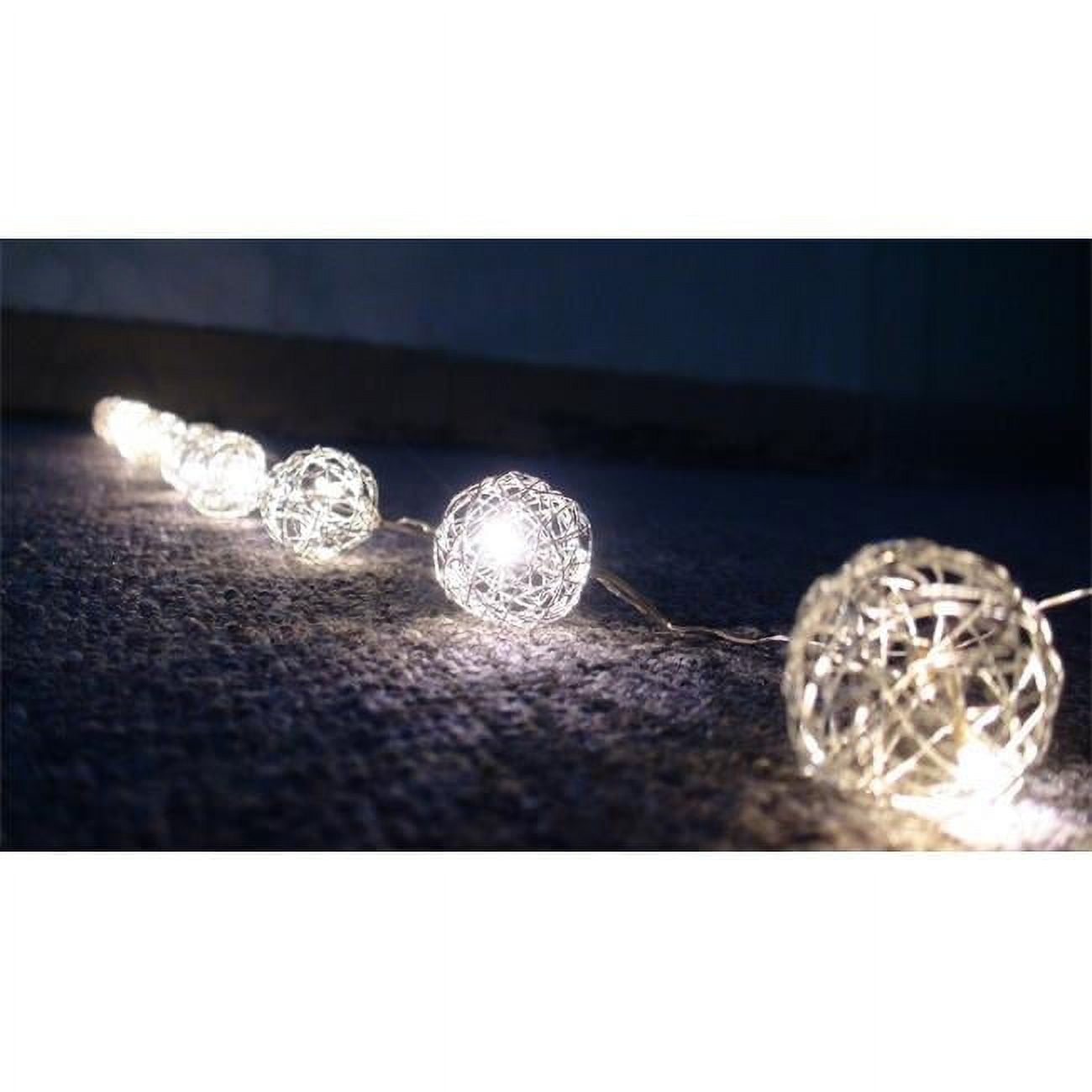 Battery Operated 10 LED Silver Wire Balls Light - Warm White - Walmart.com